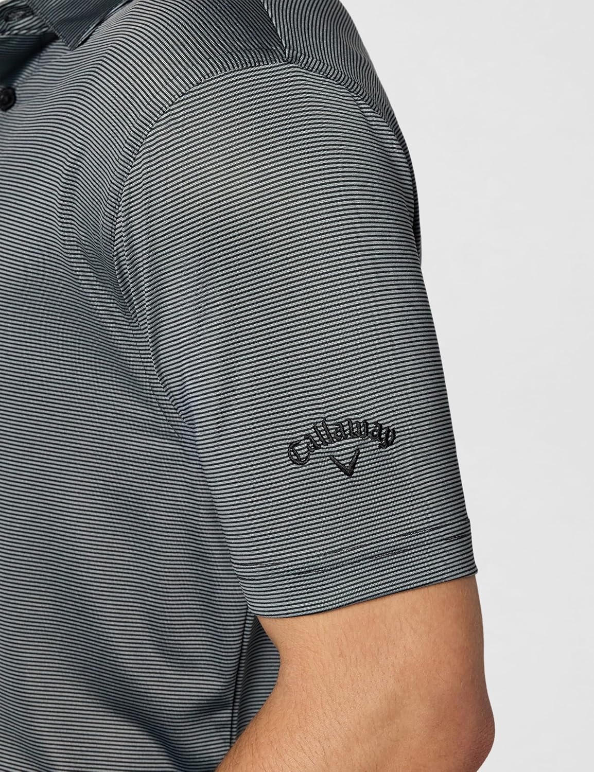 Callaway Men’s Fine Line Stripe Short Sleeve Moisture-Wicking Stretch ...
