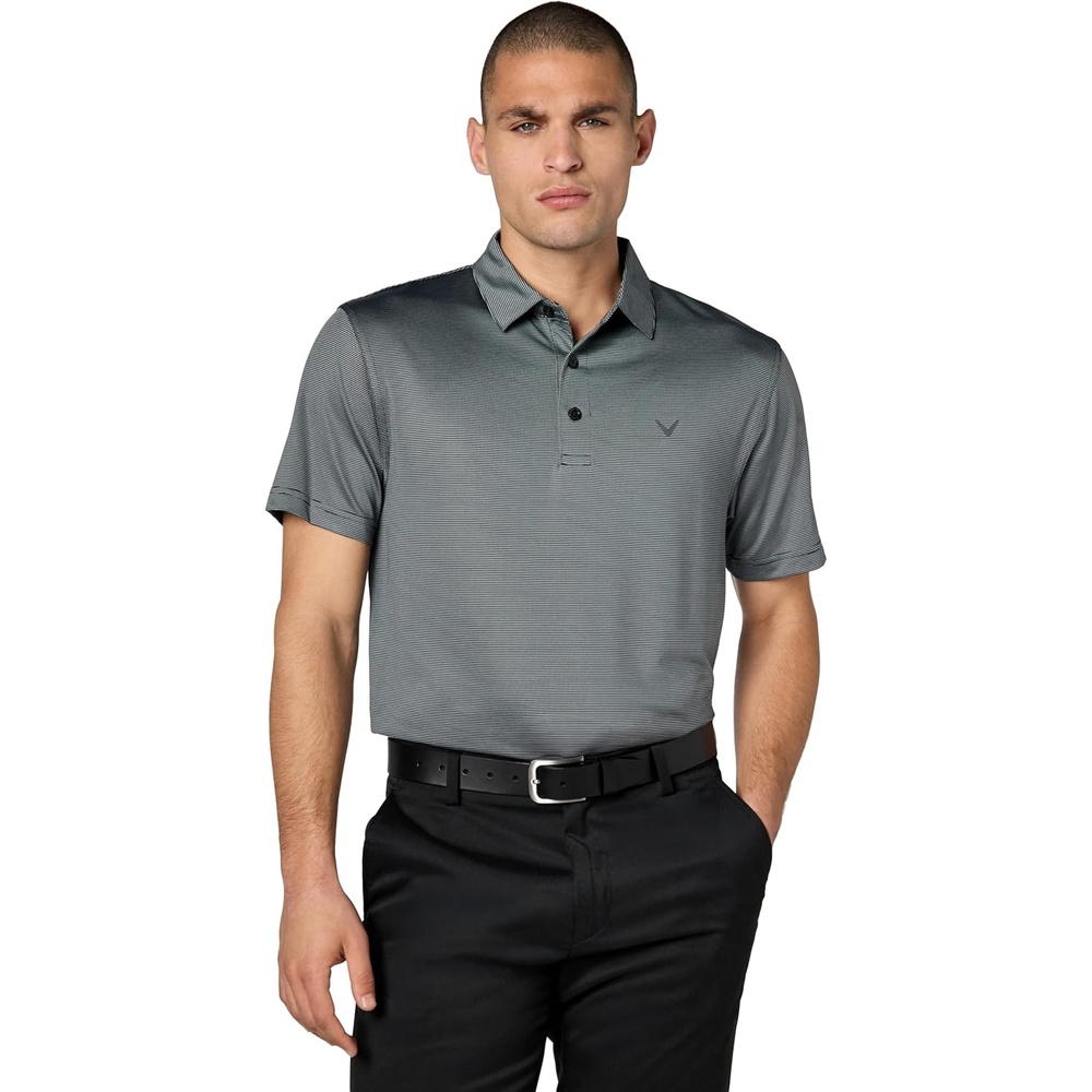 Callaway Men’s Fine Line Stripe Short Sleeve Moisture-Wicking Stretch ...